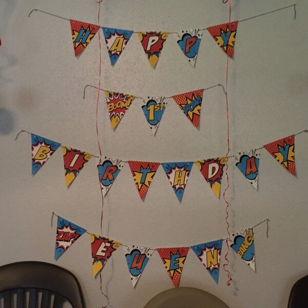 SUPERHERO Party Banners ONLY! Printable Superhero Birthday Banner ...