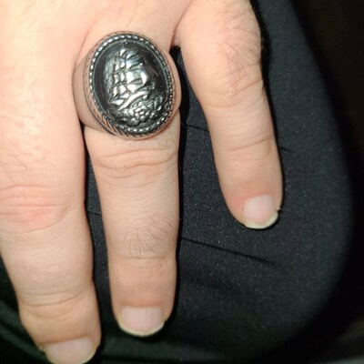 Stainless Steel Clipper Ship Ring - Etsy