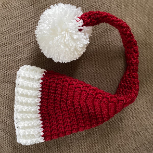 Red and White Stripe Christmas Elf Santa Hat - Etsy