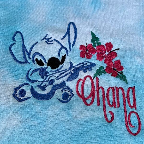Lilo & Stitch Inspired Machine Embroidery Design. Ohana - Etsy