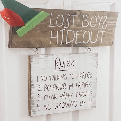 Lost Boys Hideout Door Sign Peter Pan - Etsy