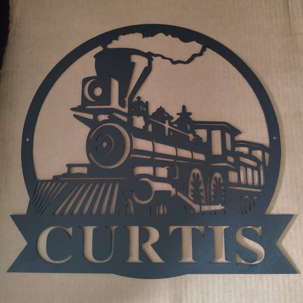 Train Metal Sign, Custom Train Sign, Personalized Train Sign, Railroad ...