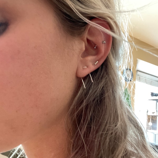 Double Piercing Earring Two Hole Earrings Double Ear Piercing Multiple ...