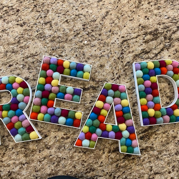 Customizable 3 Sizes READ Letters - Colorful Art for Kids Play Room ...