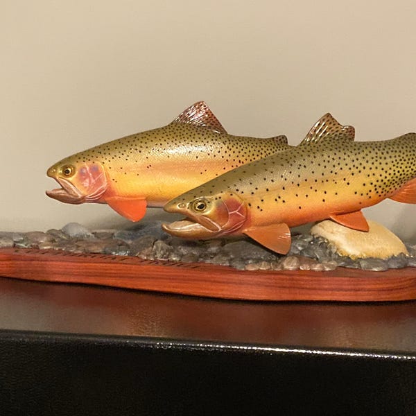 Cutthroat Trout Taxidermy Mount Fishing Gift for Angler Fisherman Art Flyfishing Lodge Man Cave ...