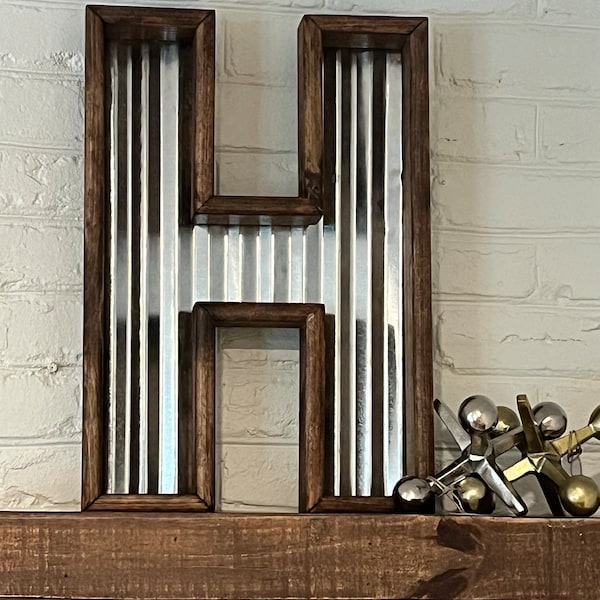 Large Metal Letters, 3D Rustic, Chunky Thick Metal Initials, Stained or ...