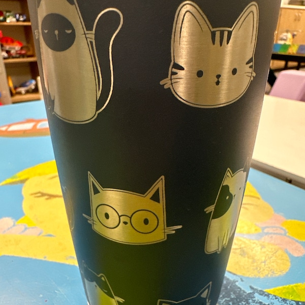 Cat Lover Yeti Tumbler, Personalized Kitty Mom Gift, Engraved 20oz ...
