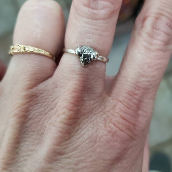 Praying MANTIS Stacking Ring Oxidized Insect Jewelry Sterling Silver ...