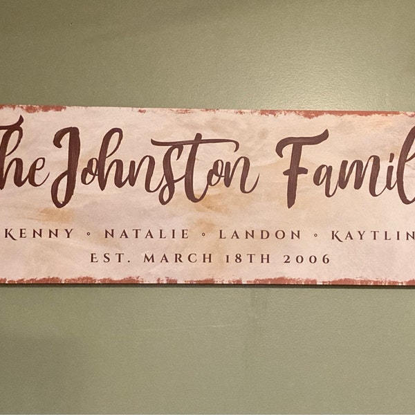 Custom Family Name Sign | Personalized Sign Farmhouse Decor Wall Art ...