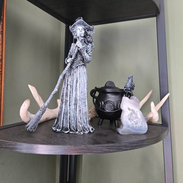 Victorian Witch Statue, Hand Painted Resin Sculpture | Gothic Victorian ...