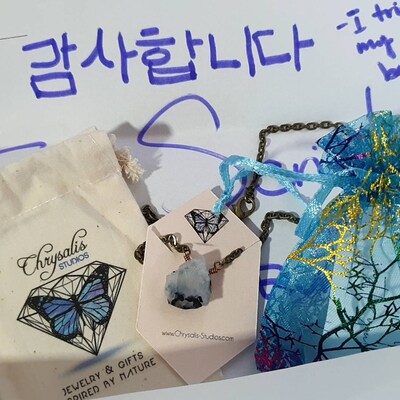 Real Blue Morpho Butterfly Wing Necklace Large Crystal Pendant Insect ...