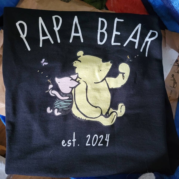 Winnie the Pooh Father to Be Shirt Papa Bear Shirt for Dad Personalized ...