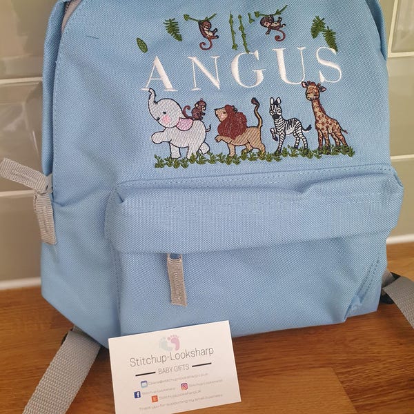 Personalised Toddler Backpack, Embroidered Elephant Rucksack, Lion ...