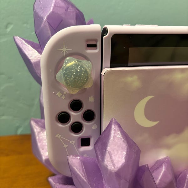 Thumb Grips - Nintendo Switch/oled - Violet & Pink Chonky Stars - Thick ...