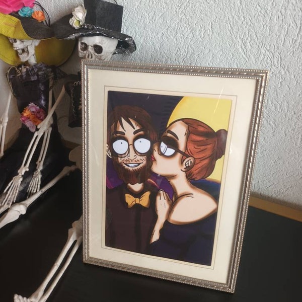 Tim Burton Style Portrait - Nightmare Portrait - Original Handmade ...