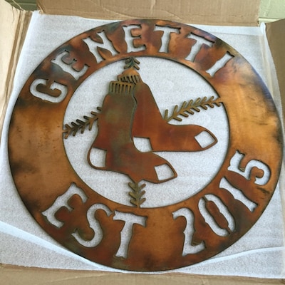 Customizable Boston Red Sox Steel Wall Mount in Antique Copper Plated ...