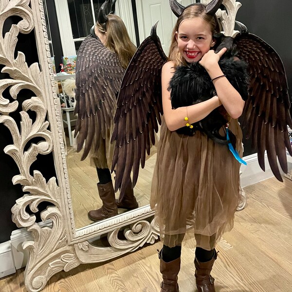 Girls Maleficent Costume: Dress, Horns, Wings & Accessories - Etsy