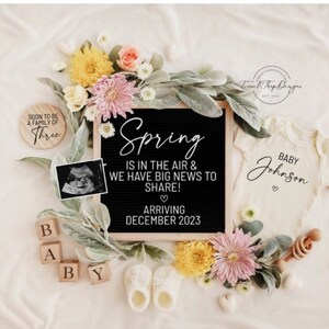 Easter Pregnancy Announcement Digital, Spring Baby Announcement, Gender ...