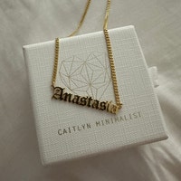 Old English Name Necklace by Caitlyn Minimalist • Gothic Choker ...