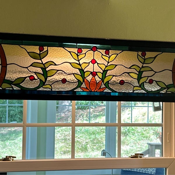 Stained Glass Window - W-238 Overlapping Geometric Figures - Etsy