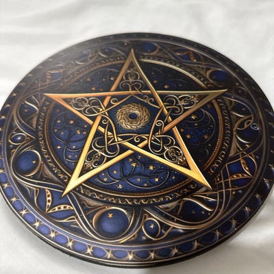 Altar Cloth Circle Triquetra Round Plush Tablecloth Mat for Tarot and ...