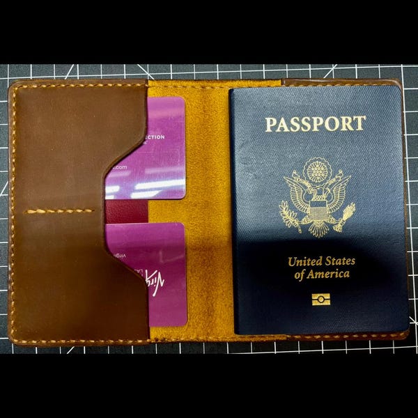 Leather Passport Case Pattern, Leather Passport Cover Template, /A4 and ...