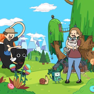 Adventure Time Cartoon Custom Portrait Illustration Couple - Etsy