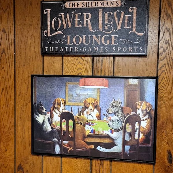 Personalized Custom Lower Level Lounge Sign Modern Farmhouse Wall Decor ...