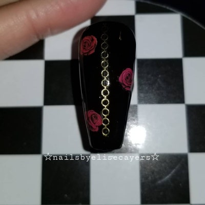 Gold Chain Nail Sticker/ Nail Art Stickers Self Adhesive Decals/ Golden ...