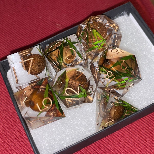 Acorn Dnd Dice Set, D&D Dice, Sharp Edge Dice, Dungeons and Dragons ...