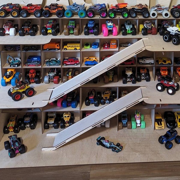 Wooden Toy for Toddler Boy Gift Garage Hot Wheels Display Case Shelf ...