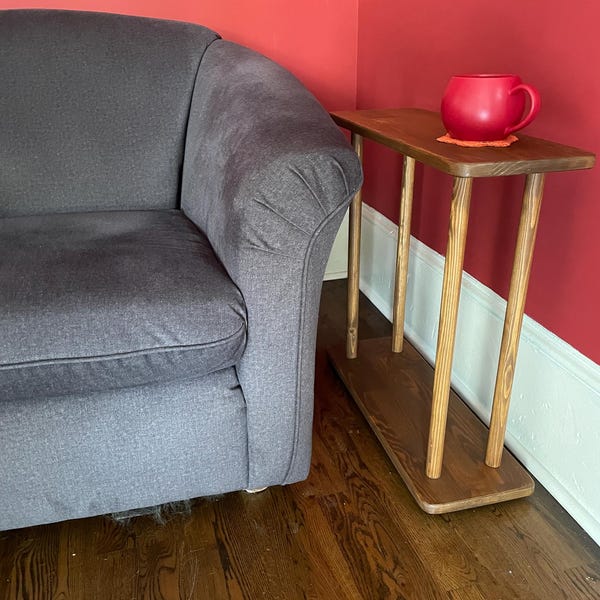 Narrow Side Table for Livingroom, Couch Table, Walnut Wood Sofa Table ...