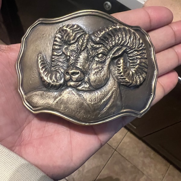 Ram Skull Bronze Belt Buckle - Etsy