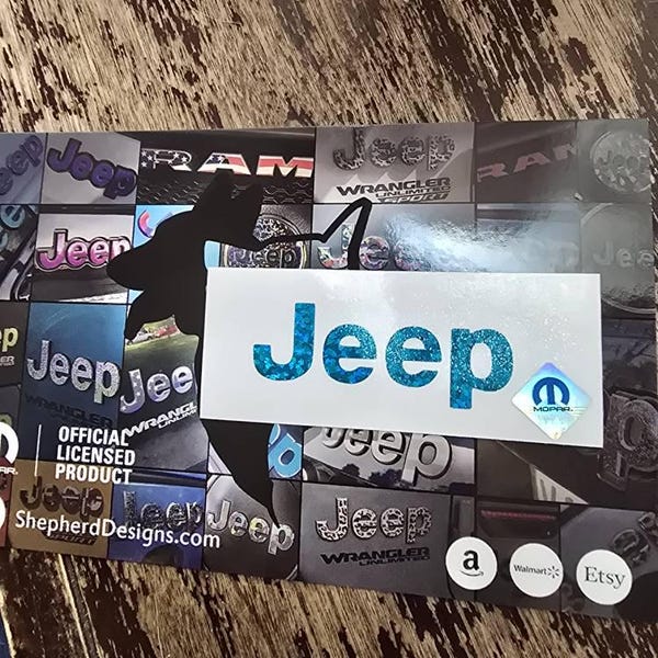 Holographic Sequins Steering Wheel Jeep Sticker Decal, Wrangler JK, JL ...