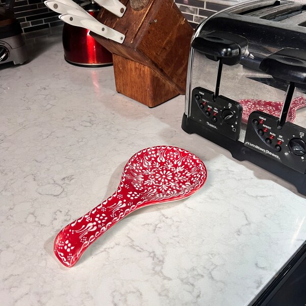 14 Color Ceramic Spoon Rest, Handmade Pottery, Spoon Rest, Kitchen ...