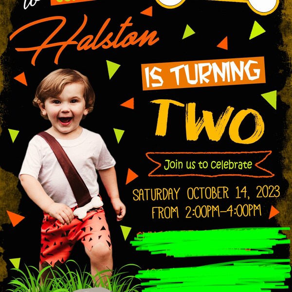 Bam Bam Birthday Invitation I Flintstones Birthday Party Invite I ...