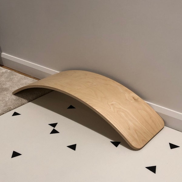 Wooden Montessori Balance Board, Waldorf, Curvy Board, Rocker Board ...