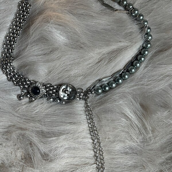Titanium Button Bead Necklace,sliver Chain Choker,heart Charm Necklace ...