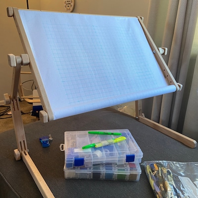 Needlework Table and Lap Hands-free Stand With Adjustable Frame Made of ...