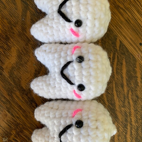 Tooth Keychain Crochet PATTERN ONLY PDF Download Amigurumi Beginner ...