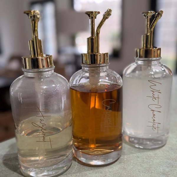 5 Coffee Syrup Aesthetic Custom Labels | Vanilla, Hazelnutt, Caramel ...