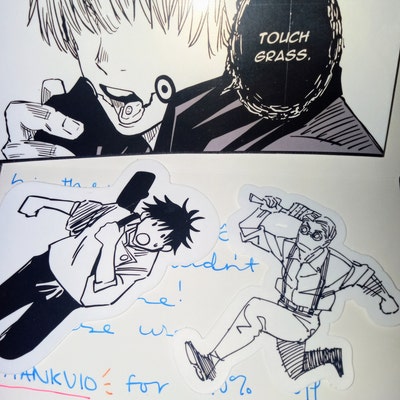 Inumaki Toge touch Grass Meme Sticker Jujutsu Kaisen - Etsy