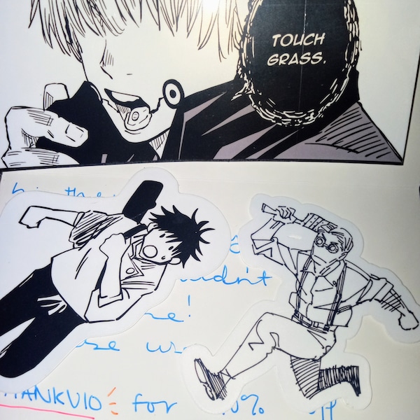 Inumaki Toge touch Grass Meme Sticker Jujutsu Kaisen - Etsy
