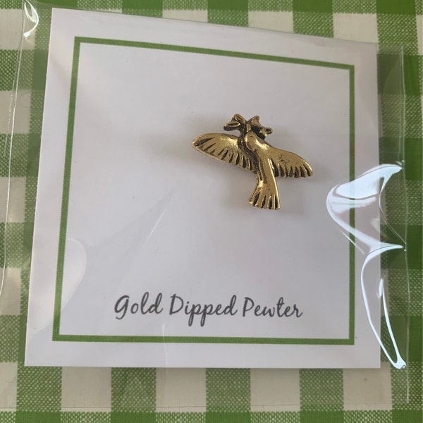 Dove Gold Dipped Pewter Lapel Pin - CC424G- Unity, Peace, Dove, Pigeon ...