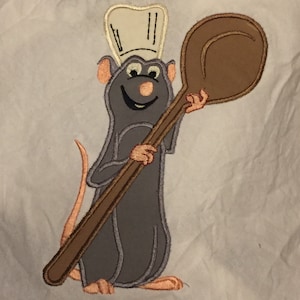 Remy the Little Chef From Ratatouille Digital Embroidery Machine ...