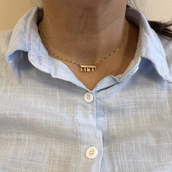 Name Necklace Personalized Gold Layla Style - Etsy