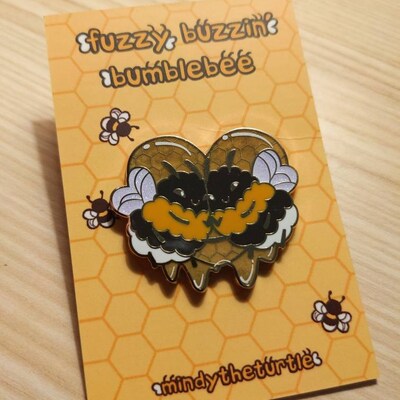 Fuzzy Buzzin' Bumblebees Enamel Pins My Honey - Etsy