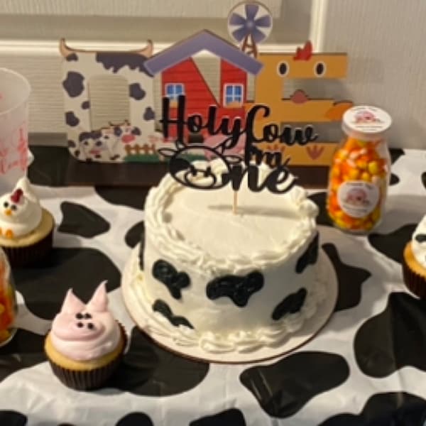 Holy Cow I'm One Cake Topper, Holy Cow I'm One Decorations, Farm Themed ...