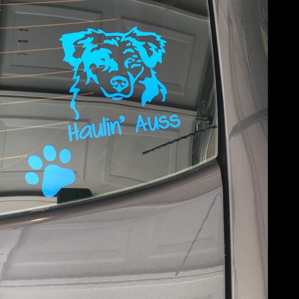 Haulin Auss Decal, Australian Shepard Decal, Aussie Car Decal - Etsy