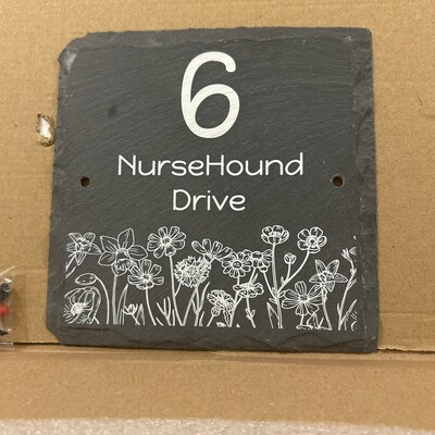 Rustic Slate Door Number, Slate Gate Sign Plaque, Stone Home Number ...